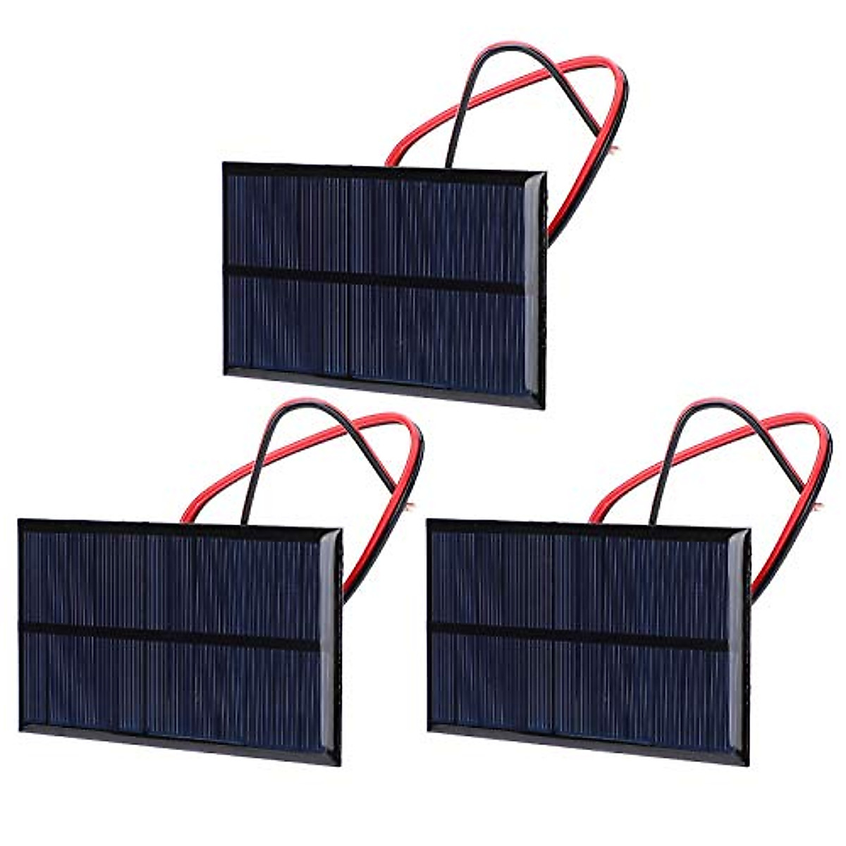 3Pcs Mini Solar Panel DC 6V Polysilicon Solar Cell Charger Module Solar DIY System Kits with 30cm Cable