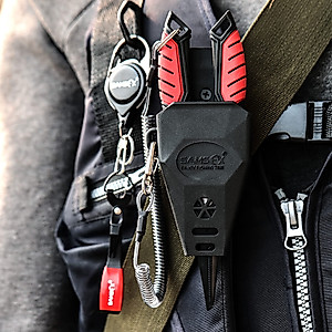 SAMSFX Fishing Pliers Fishing Gear with Rubber Handle, Lanyard, Braided Line Cutter and Sheath, Ice Fishing Gear, Fishing Gifts for Men (7.5'' Split Ring Nose Plier and Fishing Knot Tool)