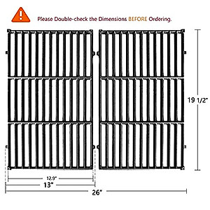 Hongso 19.5" Grill Grates 17.5" Flavorizer Bars Burner Tubes for Weber Genesis 300 Series E-310 E-320 E-330 EP-310 EP-320 EP-330 S-310 S-330 Gas Grill (2011-2016 with Front Control Knobs) 7524 7621
