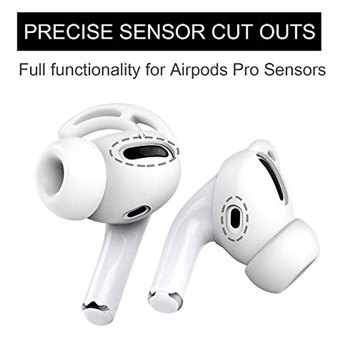 AirPods Pro Silicone EarHooks Case, IFCASE Anti-Slip Ear Hooks Cover Accessories Compatible with AirPods Pro (White)