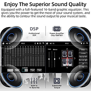 Double DIN CarPlay Multimedia Player, 7" HD Capacitive Touchscreen, Car Stereo with Backup Camera, Bluetooth, 16-Band EQ, Steering Wheel Controls, Mirror-Link, USB/SD Port, AM/FM Car Radio Receiver