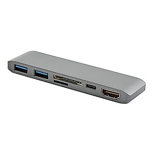 Convenient and Practical WS-15 6 in 1 Type-C to HDMI + USB 3.0 x 2 + SD + TF + PD HUB Converter