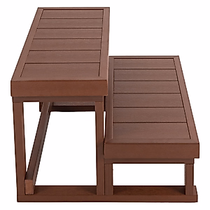 Hot Tub Spa Steps Outdoor Hot Tub Stairs Polystyrene Spa Steps fit for Any Hot Tub Shape and Size(3.28ft High), Brown