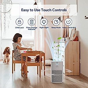 Air Purifier for Home Large Room, Bagotte 4-in-1 H13 HEPA Filter Air Purifier up to 1725 ft² in 60 Min, 24dB Quiet 4 Speeds 6 watts Sleep Mode Energy Saving, Remove 99.97% Dust Smoke Odor Ozone Free