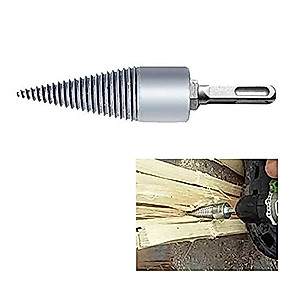 Firewood Log Splitter Drill Bit, Wood Splitter Drill Bits, Heavy Duty Drill Screw Cone Driver for Hand Drill Stick (Square Shank)