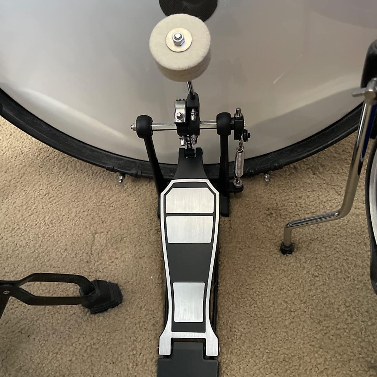 Bass Drum Pedal,Drum Pedal,Kick Drum Pedal with Hammer,Chain Drive Bass Pedal, Drum Practice Pad Instrument Accessories