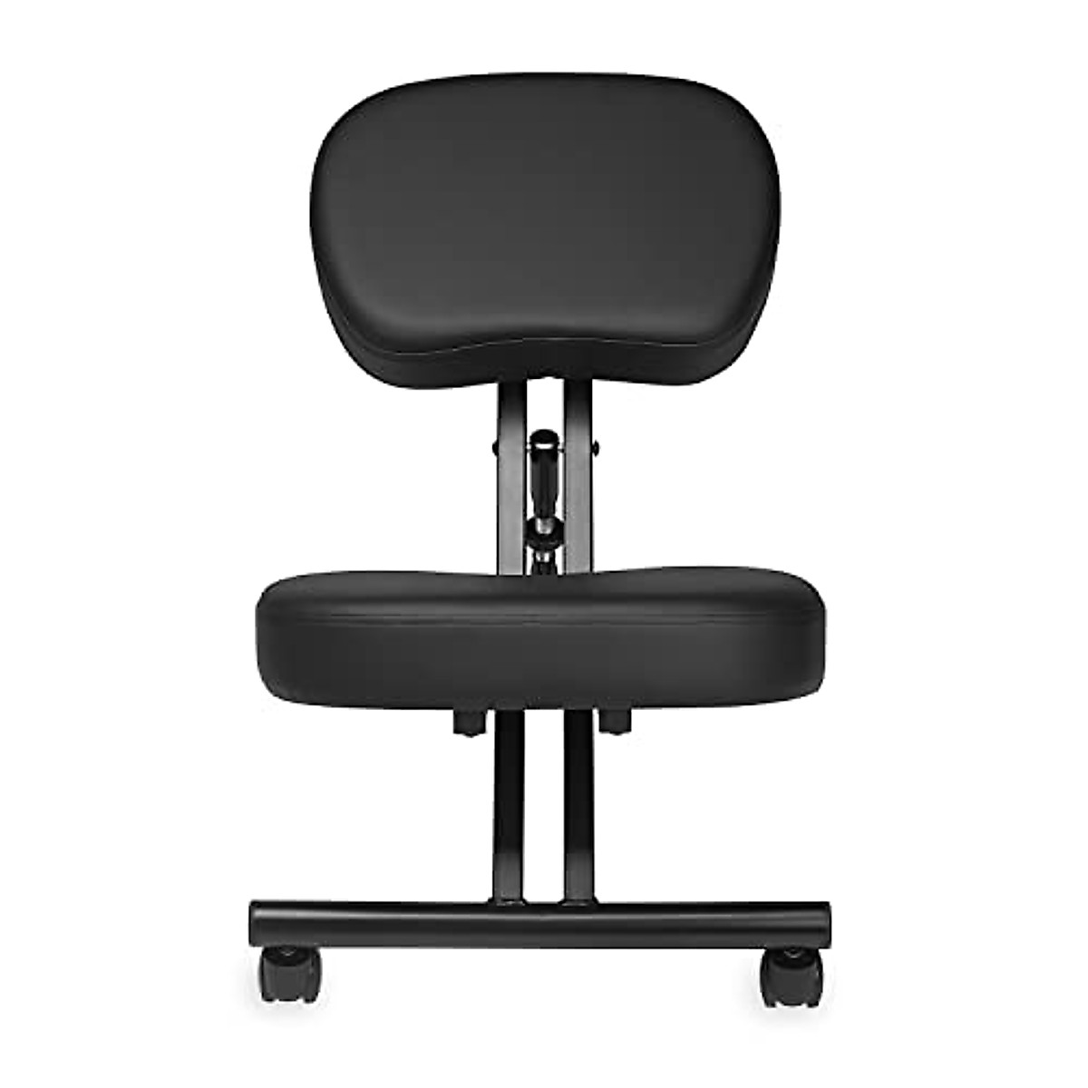 Gaiam Ergonomic Kneeling Chair - Adjustable Office Chair with Padded Cushions - Home Office Chair for Improving Posture and Core Alignment - Includes Easy-Glide Lockable Caster Wheels