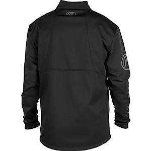 Rawlings Adult Gold Collection Mid-Weight Full-Zip Weather-Resistant Jacket, Black, 2X-Large