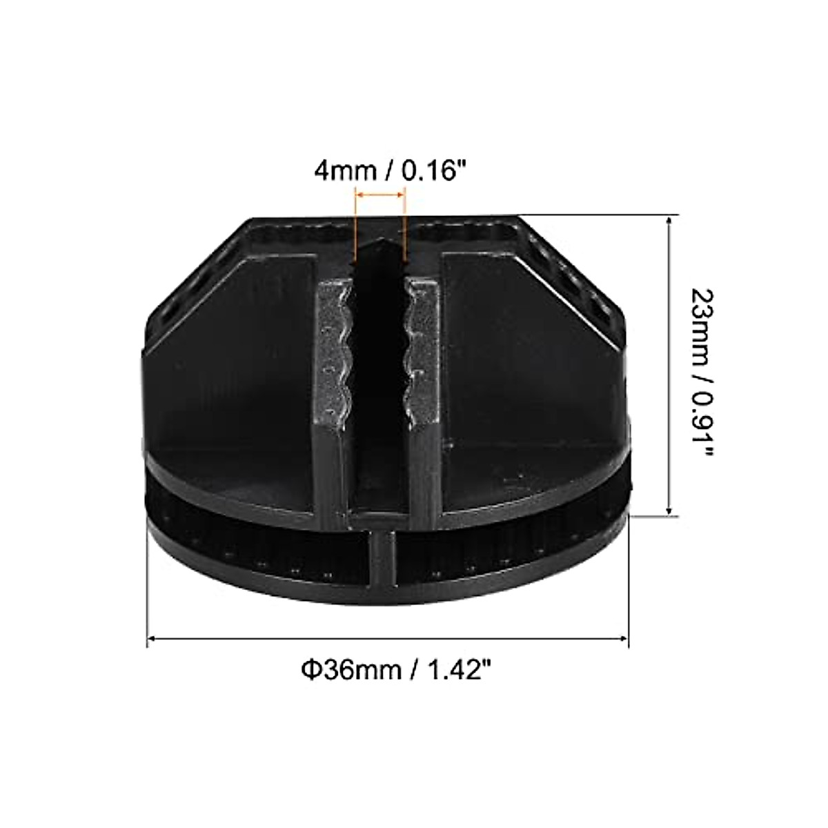 uxcell Plastic Wire Cube Connectors, 36x23mm Half Grid Buckle Clip for Storage Shelving Cabinet Organizer, Black, 32Pcs