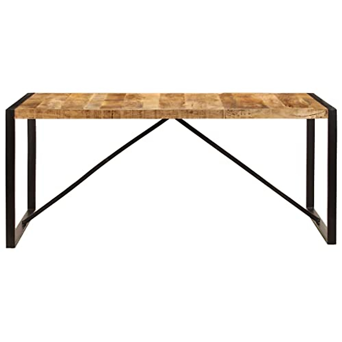 YPWRENH Rectangular Wooden End Table Dining Table Solid Rough Mango Wood 70.9" for Dining Room, Kitchen or Living Room