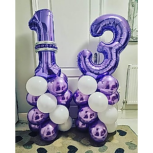 Number 30 Purple Balloons 40 Inch Giant Purple 30 Number Foil Helium Balloons for 30th Purple Birthday Party Supplies 30th Anniversary Events Decorations
