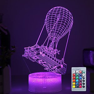 Hoofun Battle Bus Night Light: Lamps with 3D Stereo Vision and Remote Control, Desk Light for Battleroyal Players Modelling, Night Light for Boys Girls Birthday Christmas Festival Gifts