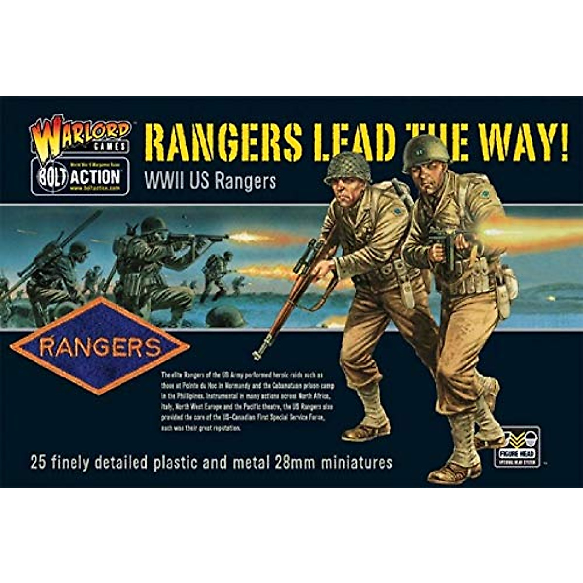 Bolt Action Rangers Lead The Way! US Rangers 1:56 WWII Military Wargaming Figures Plastic Model Kit