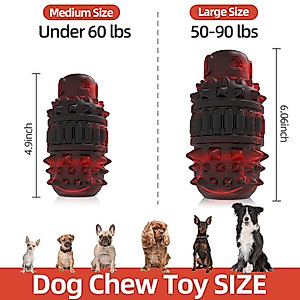 Pamlulu Dog Toys for Aggressive Chewer, Indestructible Tough Dog Chew Toys for Large Dogs, Squeaky Dog Toothbrush Teeth Cleaning Toy