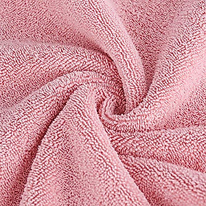 Jixiangdou Hand Towel ,Cotton Hand Towel Ultra Soft Large Absorbent Towel for Bathroom Home Hotel Spa, 13 x 30 Inch, 1Pack,Pink