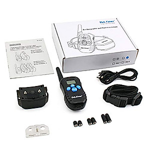 Petrainer PET998DRB1 Dog Training Collar Rechargeable and Rainproof 330 yd Remote Dog Training Collar with Beep, Vibra and Static Electronic Collar