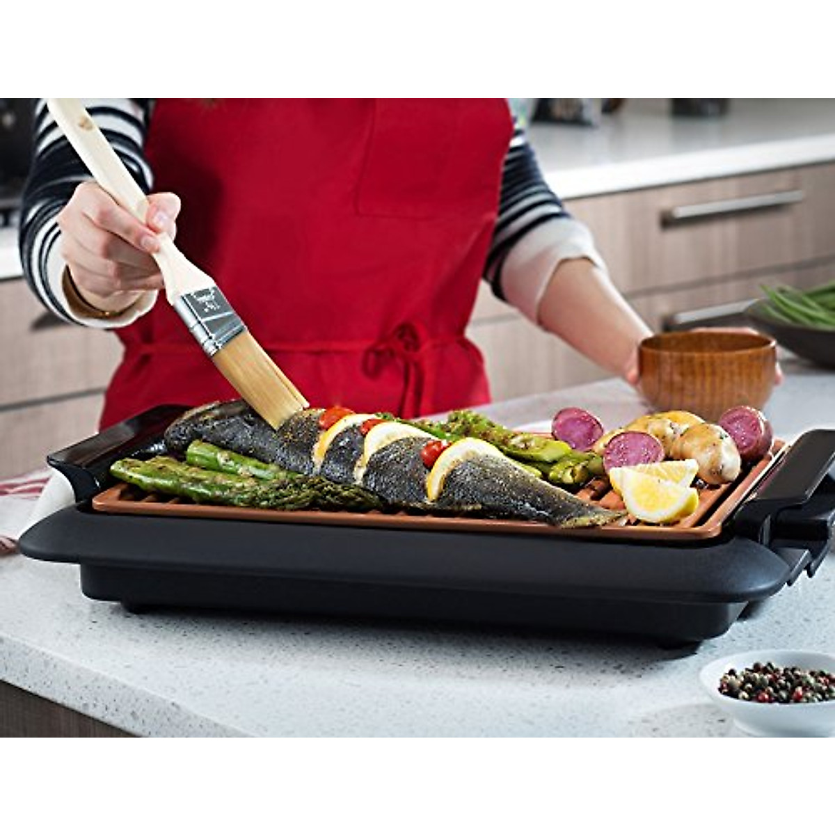 Gotham Steel Smokeless Electric Grill, Portable and Nonstick As Seen On TV! - DELUXE
