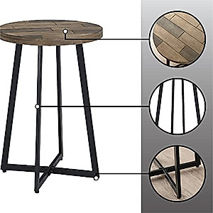 FirsTime & Co. Miles Rustic Table, 22"H x 16"W x 16"D, Natural, Aged Black
