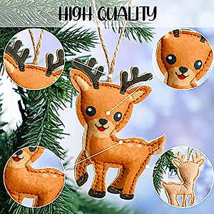 8 Pieces My Forest Friends Christmas Ornament Set Animals Craft Kit, Felt Woodland Decor Cute Animals Christmas Tree Decor for Home Party Decorations