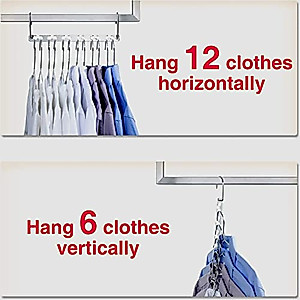 RAbrand Metal Magic Hangers Clothes Hangers Closet Space Saving Hanger Wardrobe Clothing Hanger Organizer Cascading Hangers Stainless Steel Hangers Updated Hook Design