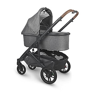 Cruz V2 Stroller – Greyson (Charcoal mélange/Carbon/Saddle Leather) + Bassinet – Greyson (Charcoal mélange/Carbon)