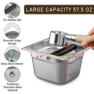 Espresso Knock Box Tamp Station: Knock Box Espresso Coffee Knock Box Espresso Knock Box and Tamp Station - Espresso Machine Accessories | with Espresso Measuring Cup, Espresso Tamping Mat Tamper Mat