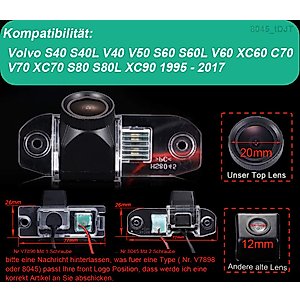 HDMEU HD Color CCD Waterproof Vehicle Car Rear View Backup Camera, 170° Viewing Angle Reversing Camera for Volvo S40 S40L V40 VSO S60 S60L V60 XC60 C70 V70 XC70 S80 S80L XC90 1995-2017