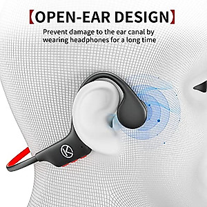 Bone Conduction Headphones, Open-Ear Bluetooth Sport Headphones, Built-in Mic Wireless Earphone