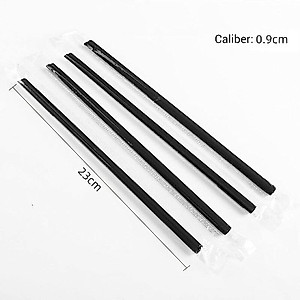 HIN 100pcs Heart Shaped Straws black Disposable Drinking Cute Straw Individually Wrapped plastic straw Party Supplies Birthday Party for kids Bridal Shower wedding supplies