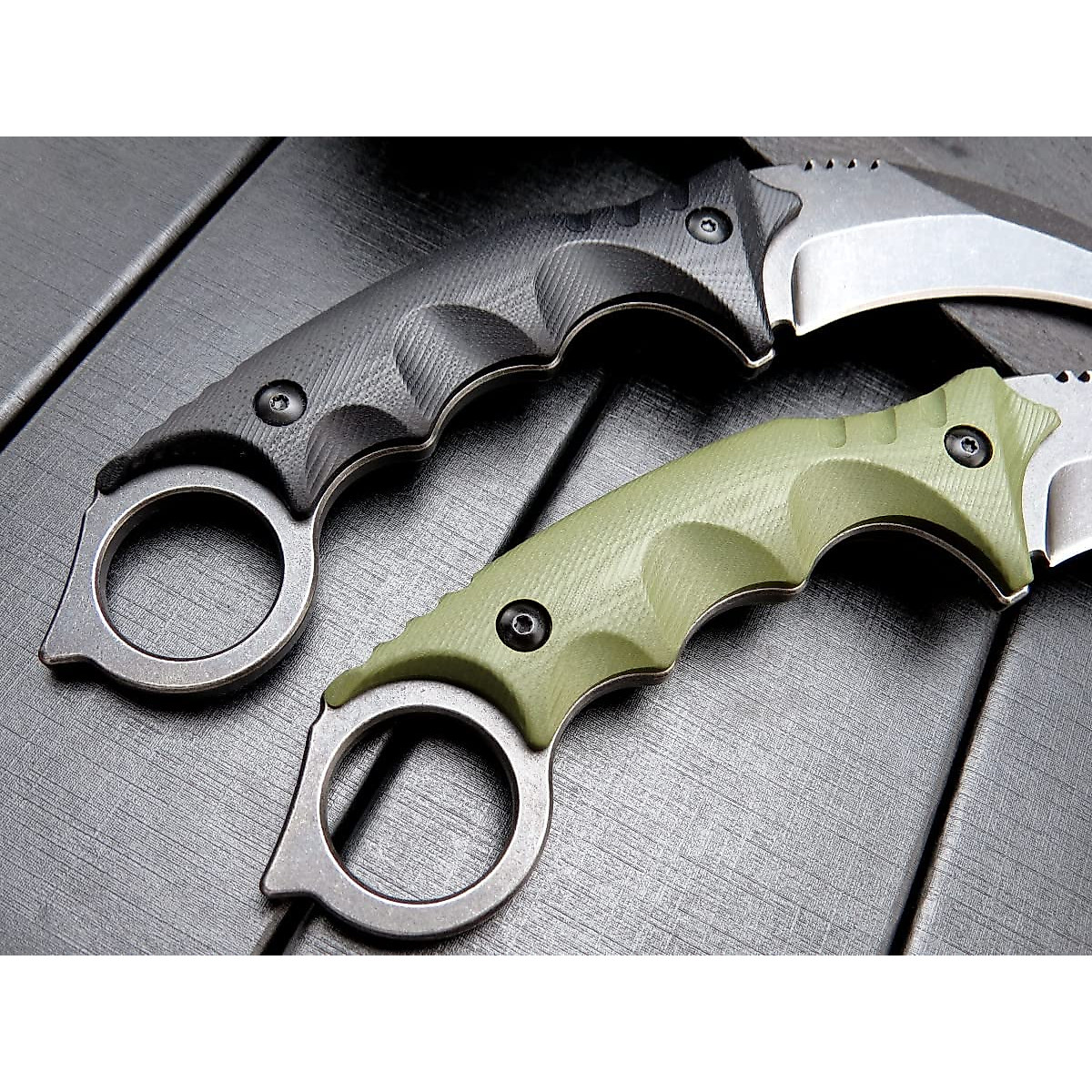 Gtkii Gtk111 Claw Knife D2 Steel Blade Non-Slip G10 Handle Fixed Blade Knife with Kydex Sheath for Outdoor Camping Hunting EDC Tool(Army Green)