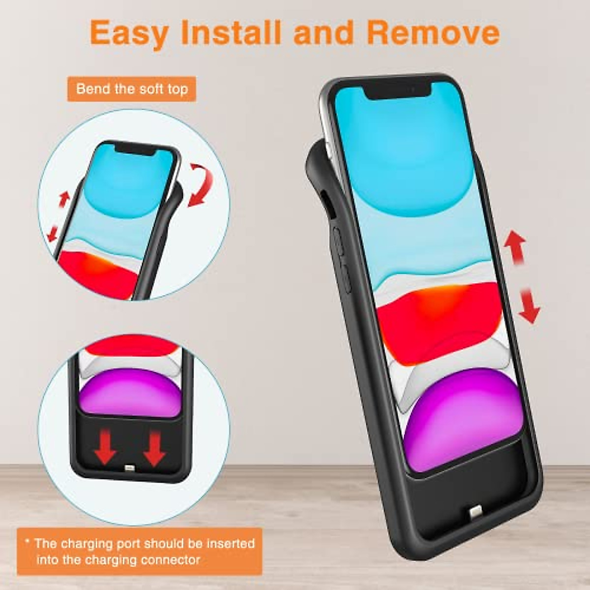 ZENEE Battery Case for iPhone 11 Pro Max/Xs Max, 7000mAh Slim Portable Protective Charger Case Extended Battery Charging Case for iPhone 11 Pro Max and iPhone Xs Max (6.5 inch), Black