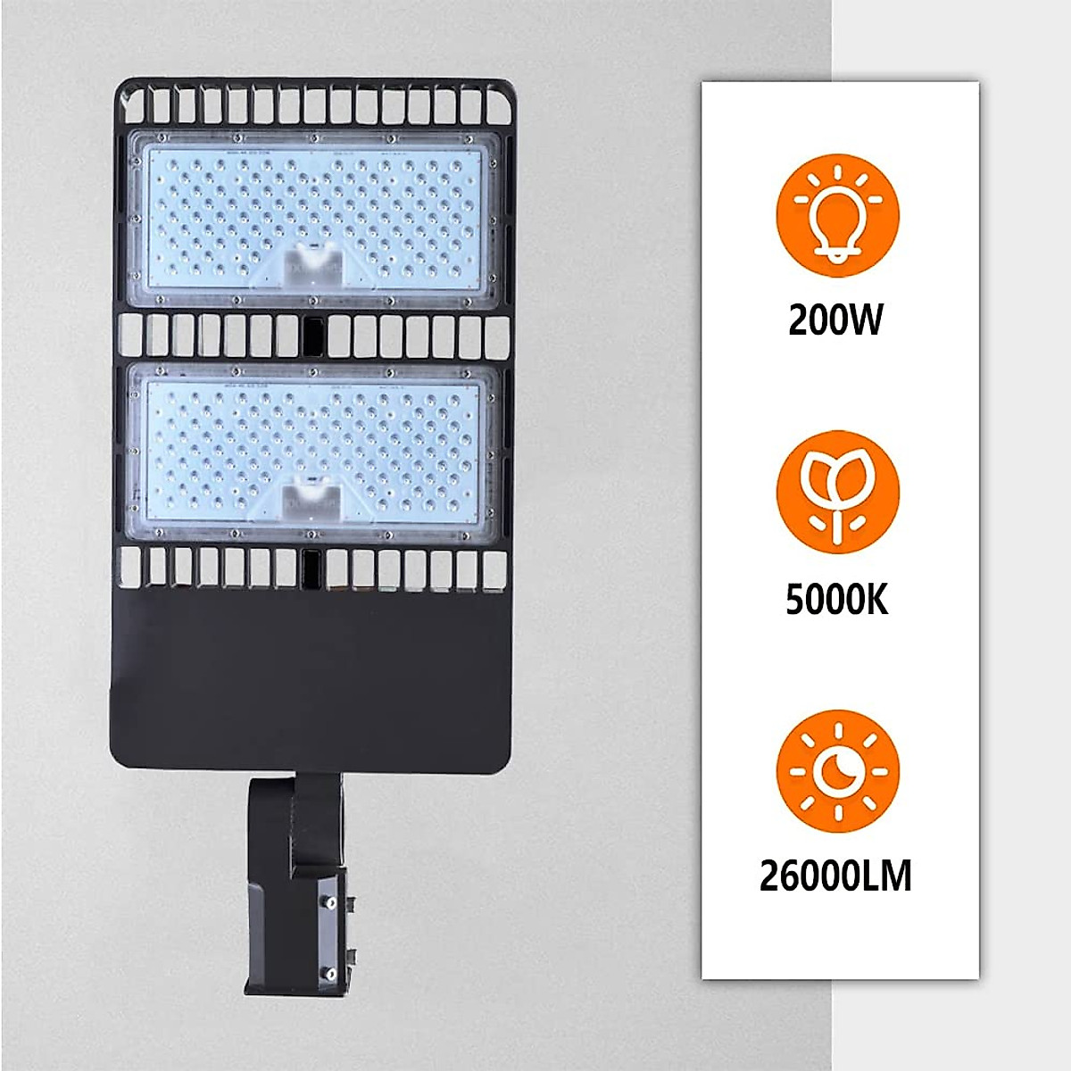 LED Parking Lot Lights 200w - Direct Wiring AC 100-277V LED Shoebox Pole Light - 26000lm 5000K Daylight Street Lighting - IP65 Waterproof Outdoor Large Area Lighting ETL DLC Listed