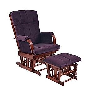Artiva USA Home Deluxe Microfiber Cherry Wood Glider and Ottoman Set