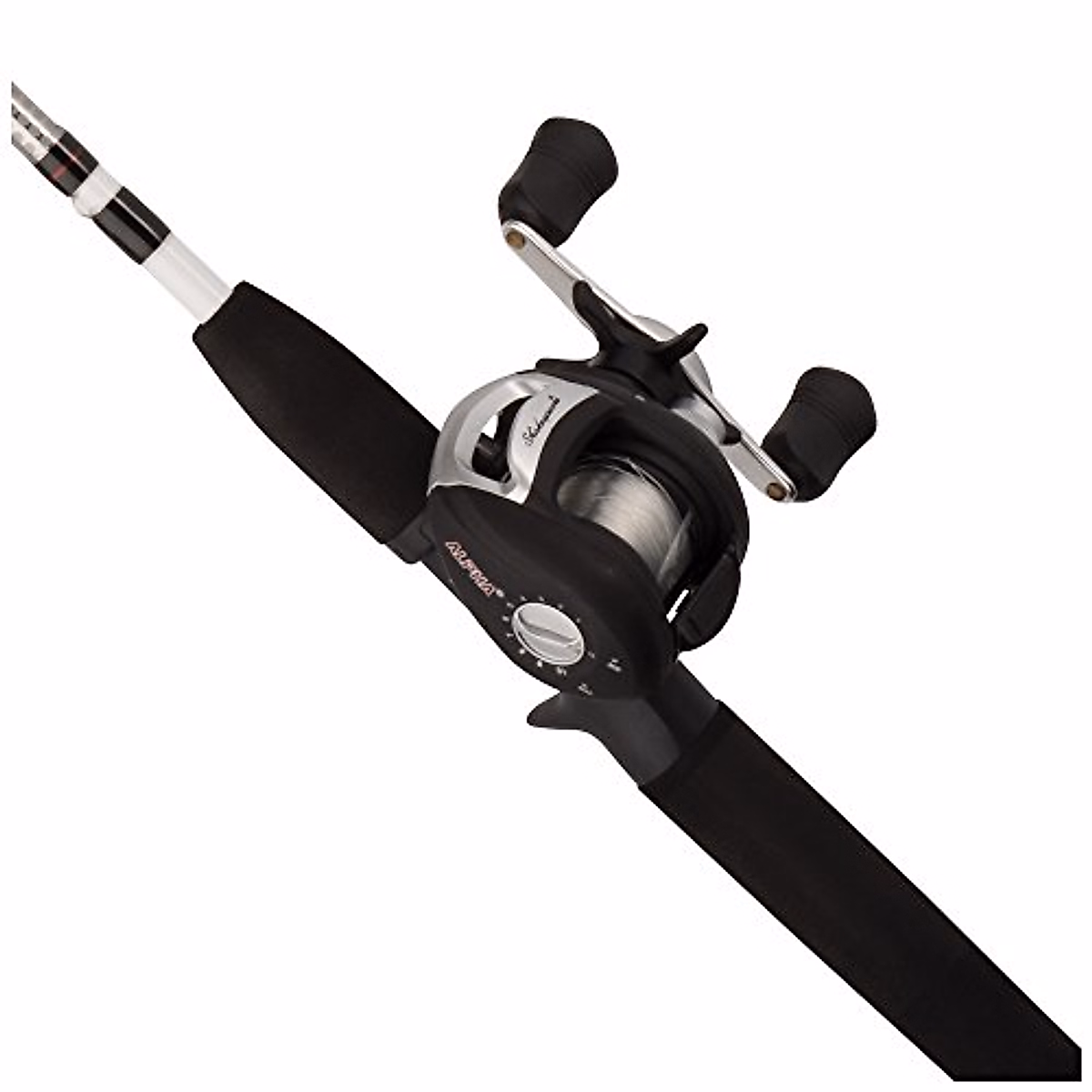 Shakespeare Alpha Medium 6' Low Profile Fishing Rod and Bait Cast Reel Combo (2 Piece),Black, White