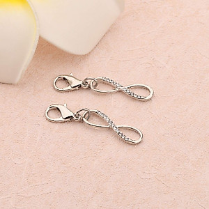 LQRI Infinity Charms Infinity Clip on Charm Infinity Symbol Connectors Charms Pendant Zipper Pull,Charms for Purse,Set of 2 (sliver)