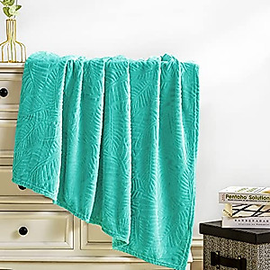 Mocaletto Luxury Fleece Blanket Throw Blanket,300GSM Super Soft Microfiber Lightweight and Decorative Bed Blanket for Sofa Couch Bed (Turquoise, Twin (50" x 60"))