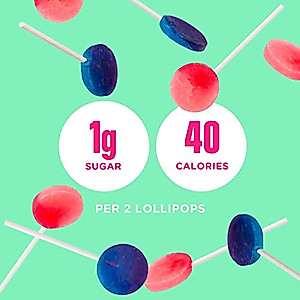 SmartSweets Lollipops, Blue Raspberry & Watermelon Flavors, Hard Candy with Low Sugar (1g), Low Calorie (40), No Artificial Sweeteners, Plant-Based, Gluten-Free, 3oz (Packaging May Vary)