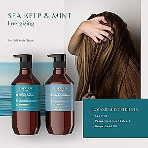 Theorie Sea Kelp and Mint Purifying Conditioner - Clarify & Strengthen - Suited for All Hair Types - Protects Color & Keratin Treated Hair, Pump Bottle 800mL