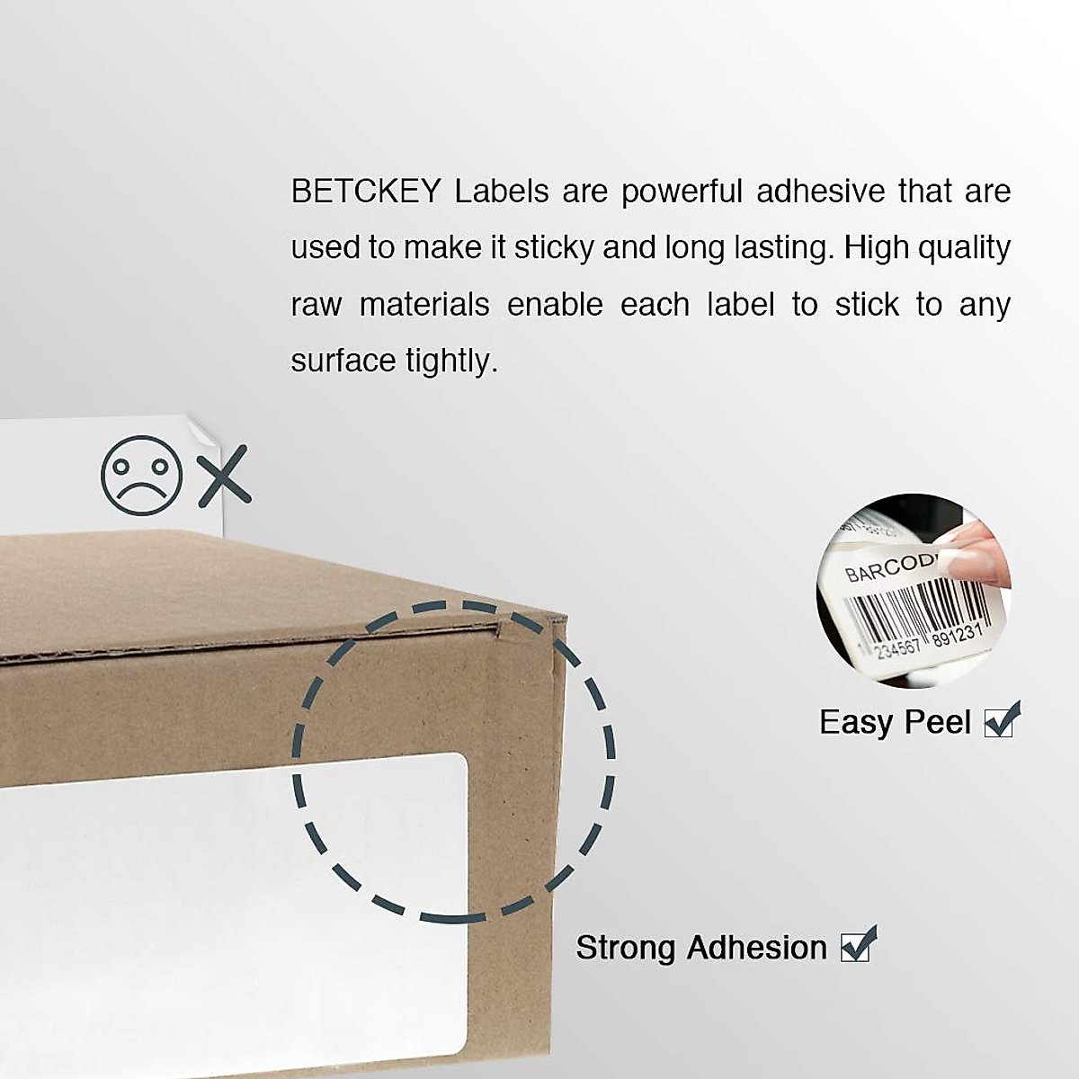 BETCKEY - Compatible DYMO 30330 (3/4" x 2" Removable) Multipurpose/Return Address Labels - Compatible with Rollo, DYMO Labelwriter 450, 4XL & Zebra Desktop Printers[10 Rolls/5000 Labels]