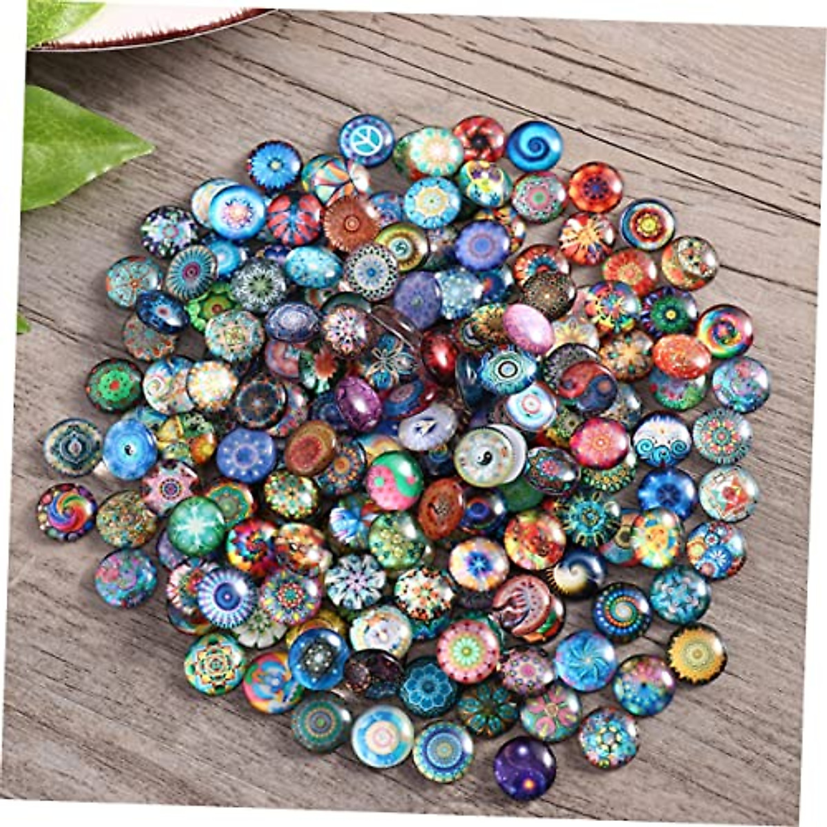 VILLCASE 200 pcs Gem Patch Mosaic Tile Jewelry Making Supplies Magnet Beads Beads DIY Domed Gemstone Patch Ear peircing kit Halloween Jewelry Gems Patch Glass 3D hat for Shoes