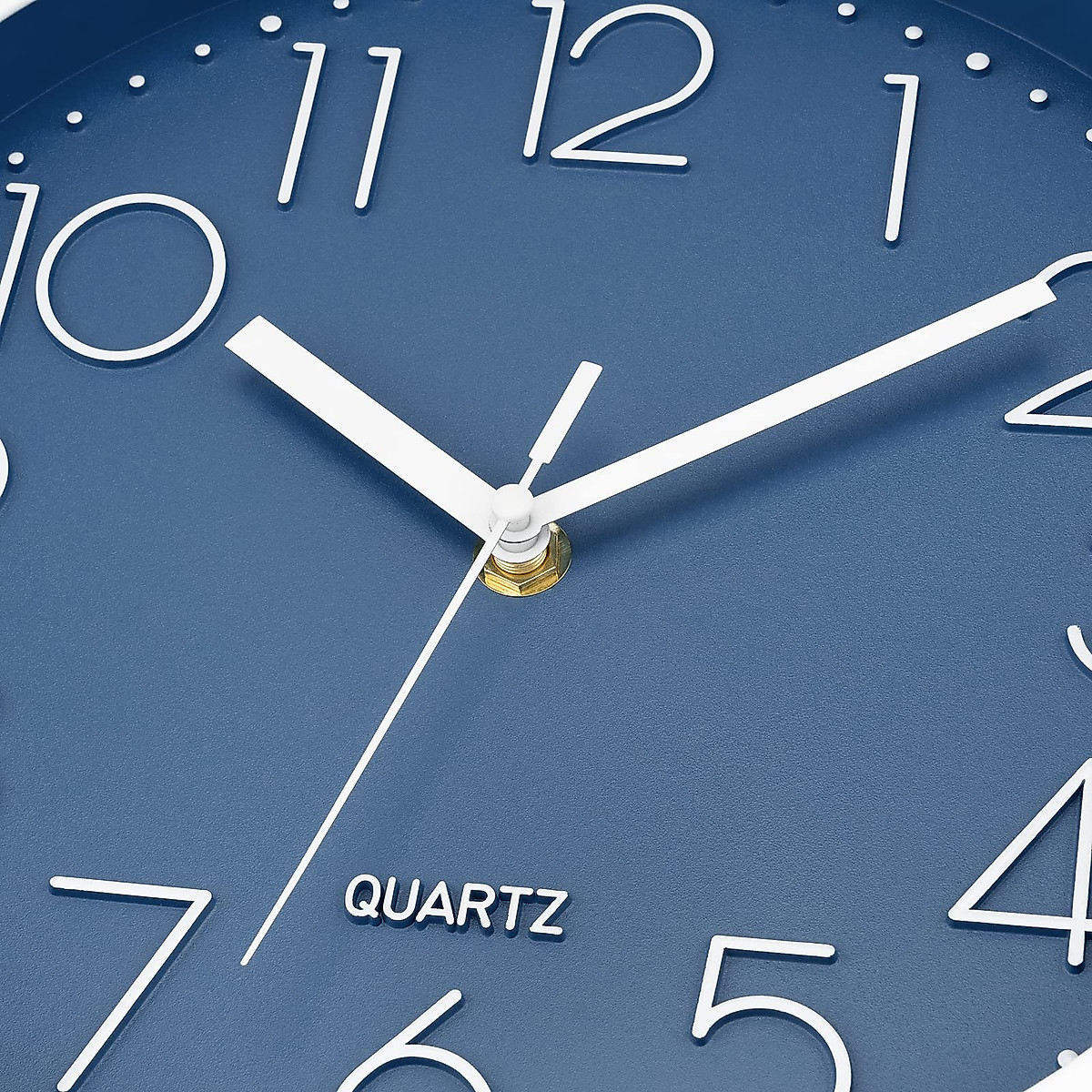 Foxtop 10 Inch Wall Clock Silent Non-Ticking Battery Operated Quartz Round Modern Simple Wall Clock Decorative for Bedroom Kitchen Home Office School (Cerulean)