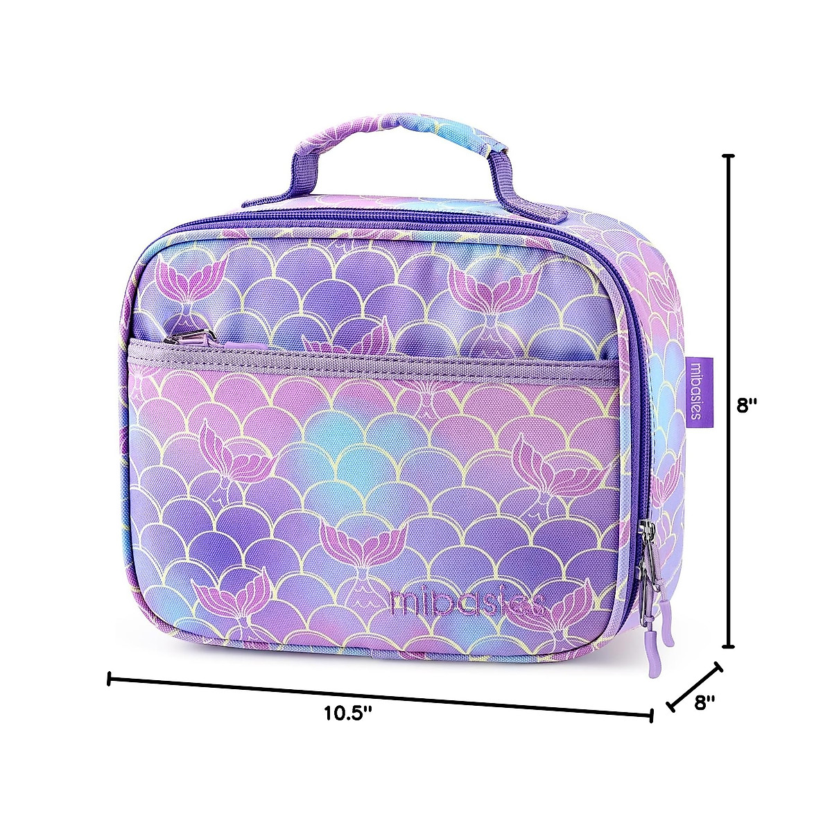 mibasies Kids Lunch Box for Girls and Boys Toddler Insulated Lunch Bag (Mermaid Tail1)