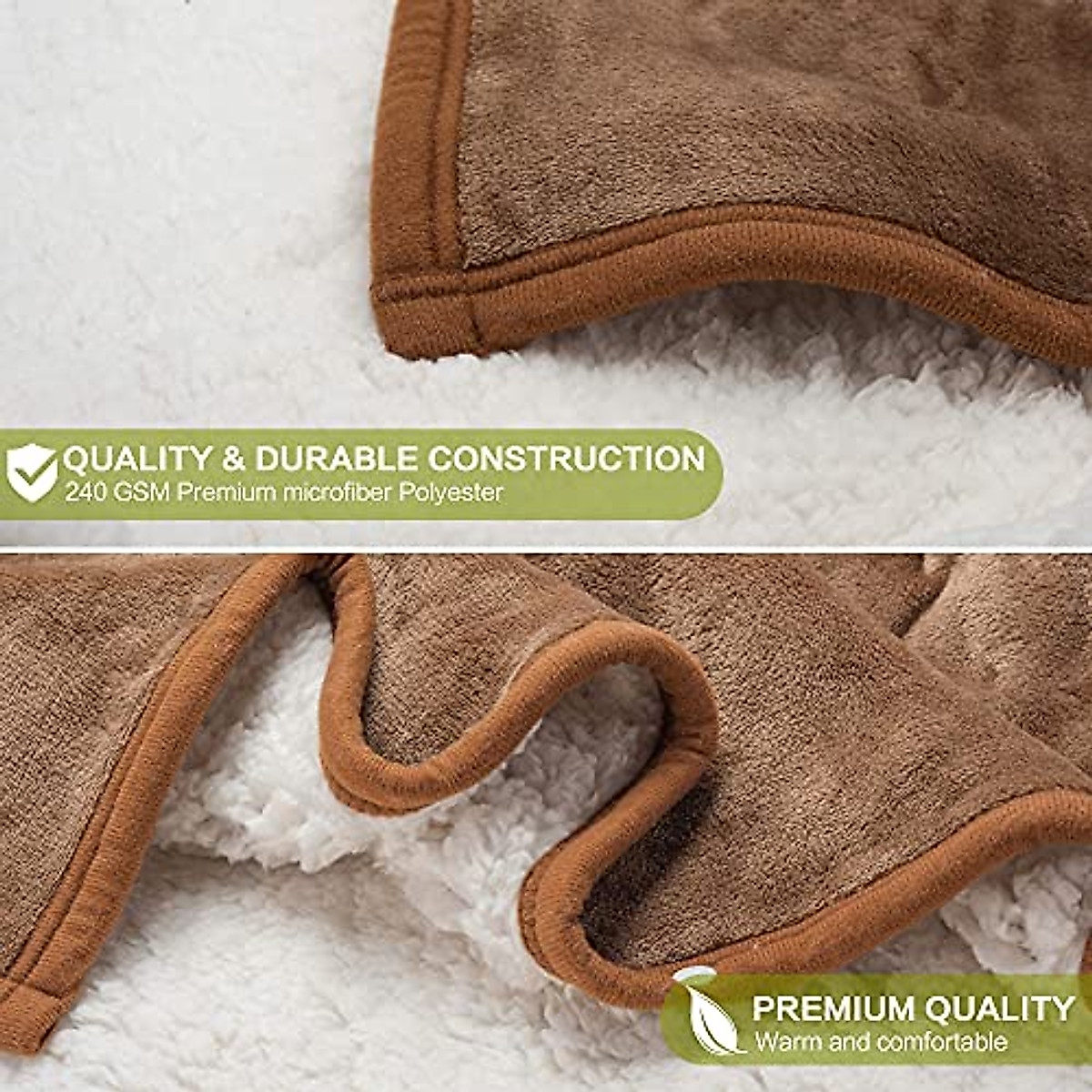 Sloth Wearable Hooded Blanket for Adults - Super Soft Warm Cozy Plush Flannel Fleece & Sherpa Hoodie Throw Cloak Wrap - Sloth Gifts for Women Adults and Kids (Brown)