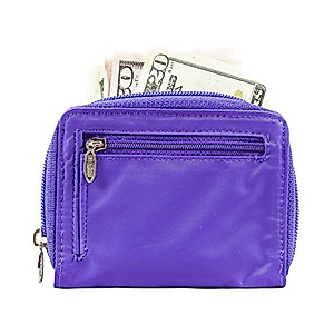 Big Skinny Women's Lynx Zippered Slim Wallet, Holds Up to 30 Cards, Purple