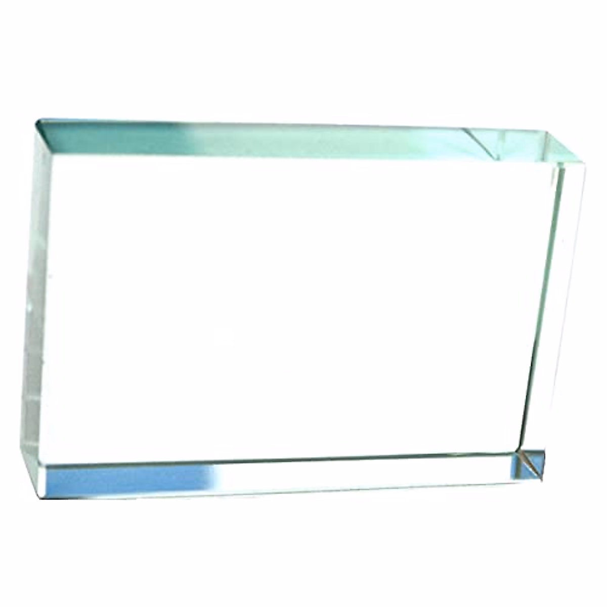 Rectangular Refraction Block, 3" (75mm) x 2" (50mm) x 0.7" (18mm) - Optically Worked Glass - Slightly Beveled Edges - Excellent for Physics Experiments & Photography - Eisco Labs