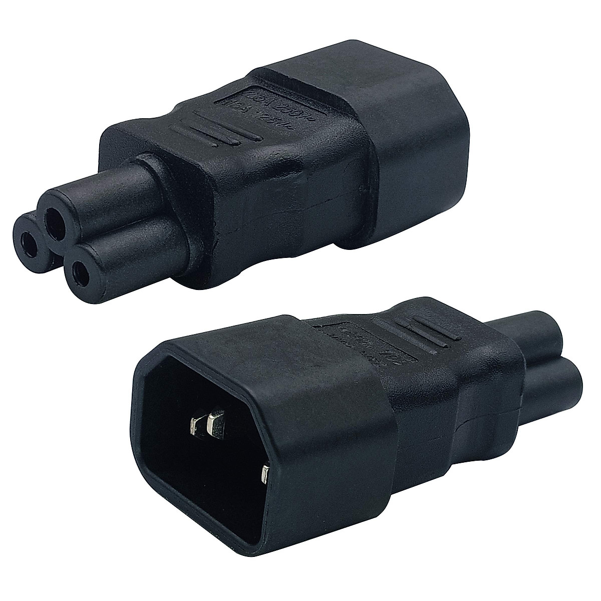 AAOTOKK IEC 320 C14 to C5 AC Adapter, 10A 125V IEC 3Pole Male to Mickey Mouse 3Pole Female Power Adapter,C5 to C14 AC Converter for Mickey Mouse Laptop Receptacle Converter (2 Pack-C5 to C14)