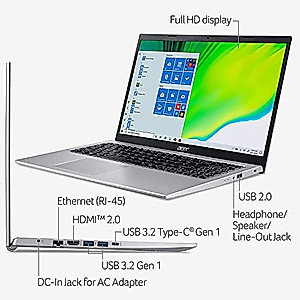 Acer Aspire 5 15.6" FHD Laptop, 11th Gen Intel Core i3-1115G4 (>i5-1035G4) Up to 4.1GHz, Wi-Fi 6, Amazon Alexa, HDMI, USB-C, Webcam, Windows 10 Home in S Mode (8GB | 128GB PCIe SSD | 1TB HDD)