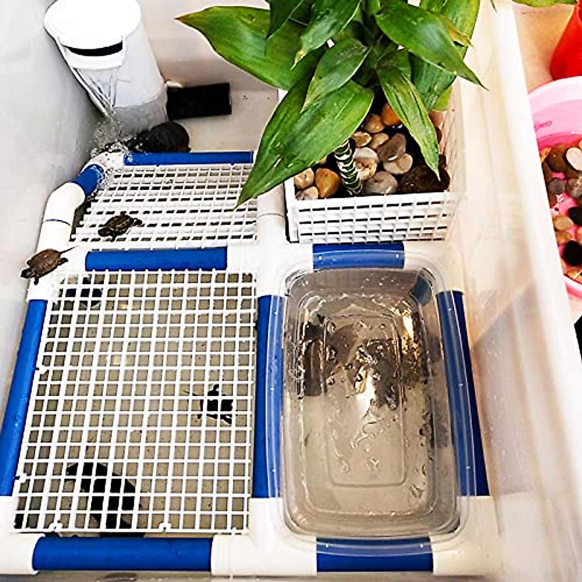 WEAVERBIRD 2Pcs Aquarium Divider Tray Plastic Grid Divider Tray Egg Crate for Aquarium Fish Tank Bottom Isolation, White