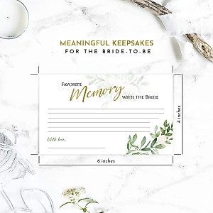Bridal Shower Games (Set of 5 Activities for 50 Guests) - 5x7 Cards, Double-Sided, Floral Rustic Greenery Theme - Includes Marriage Advice Cards, Bridal Emoji - Wedding Shower Decorations Favors Party Supplies