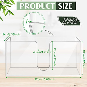 Mumufy 2 Pcs Fold Paper Towel Dispenser Countertop Paper Napkins Dispenser Napkin Holder Multifold Acrylic Paper Towel Dispenser for Z Fold C Fold Disposable Hand Towel (Clear)